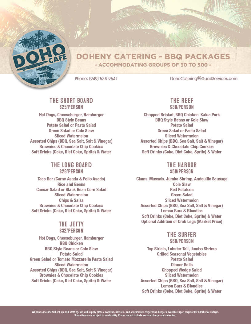 Catering & Private Events | Doho Cafe at Doheny State Beach